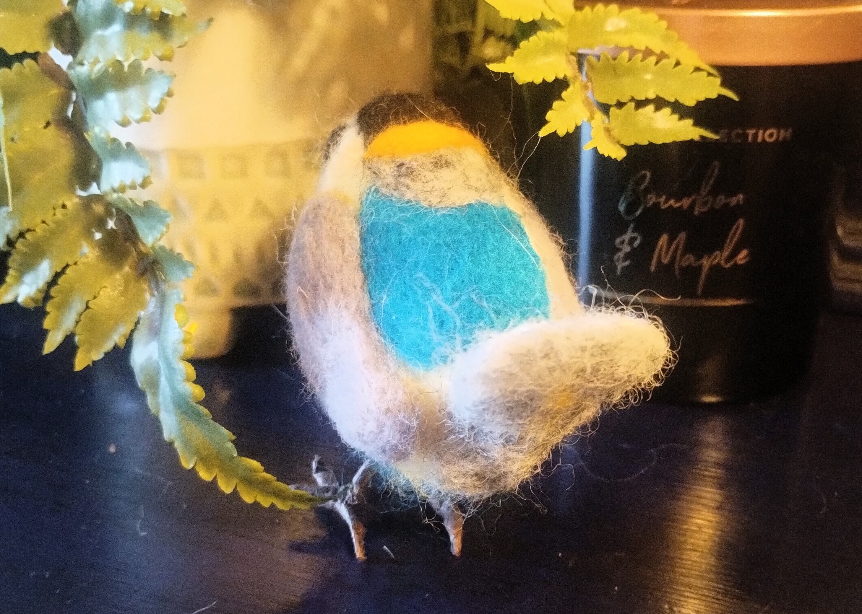 Needle Felted Blue Bird, Handmade Wool Sculpture, Gift Ideas, Present ...