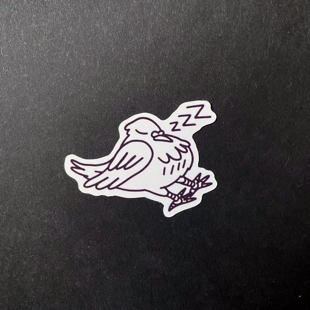 Sleeping Pigeon Glossy Vinyl Paper Computer Sticker - Etsy