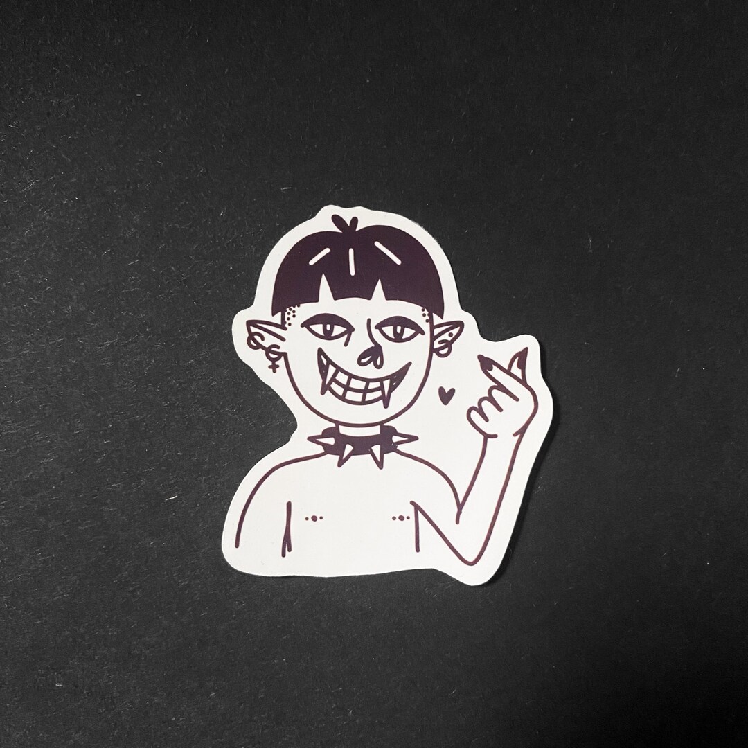 Glossy Paper Cute Vampire Laptop Sticker - Etsy