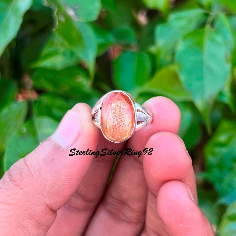Dainty Sunstone Ring: Handmade 925 Sterling Silver Boho Hippie Ring - Etsy