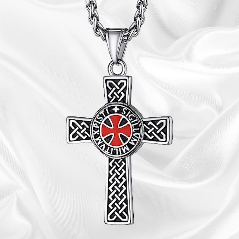 Knights Templar Cross Necklace for Men Women Stainless Steel - Etsy