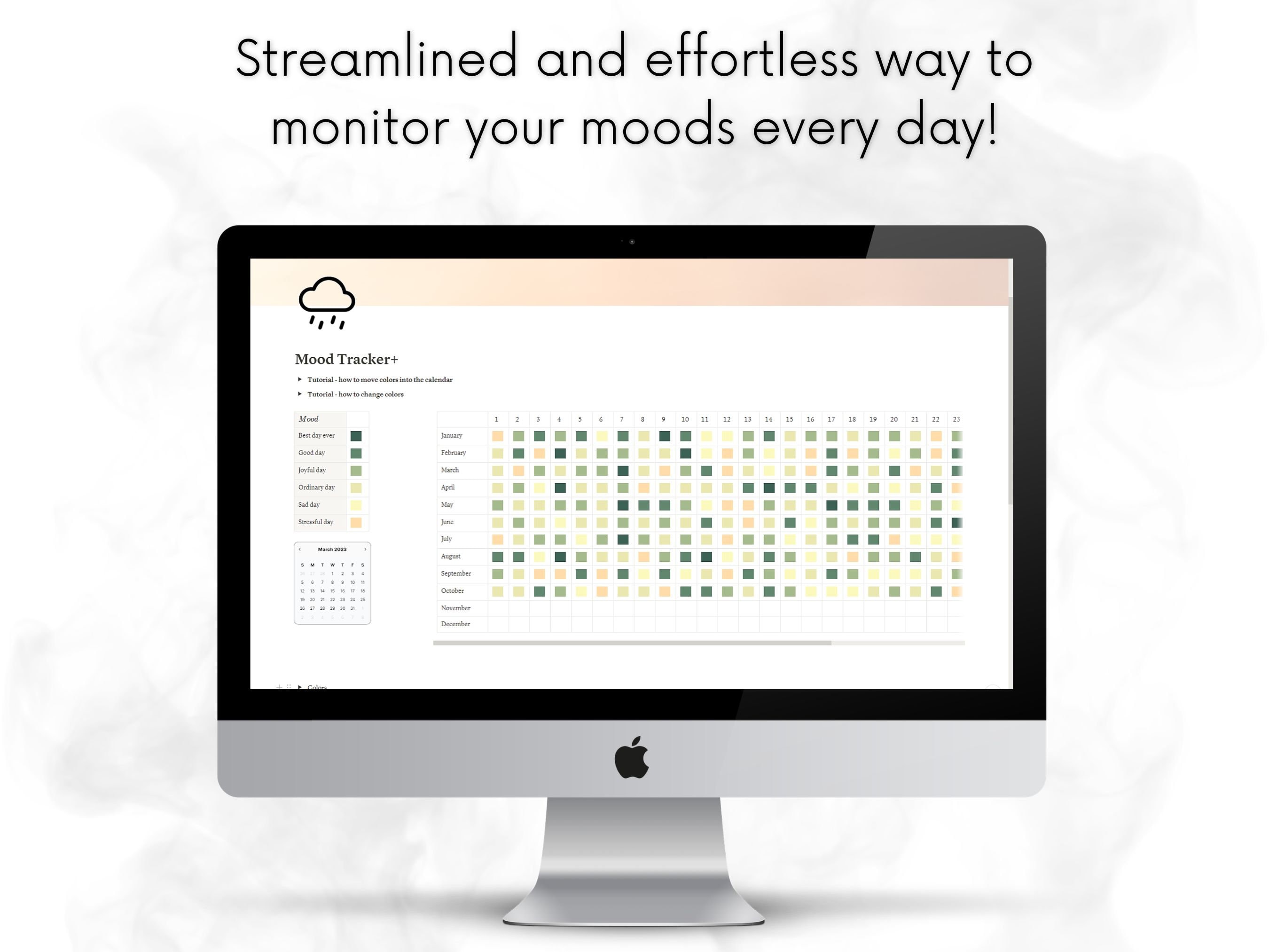 Notion Mood Tracker, Notion Template, Mood Journal, ADHD Personal ...