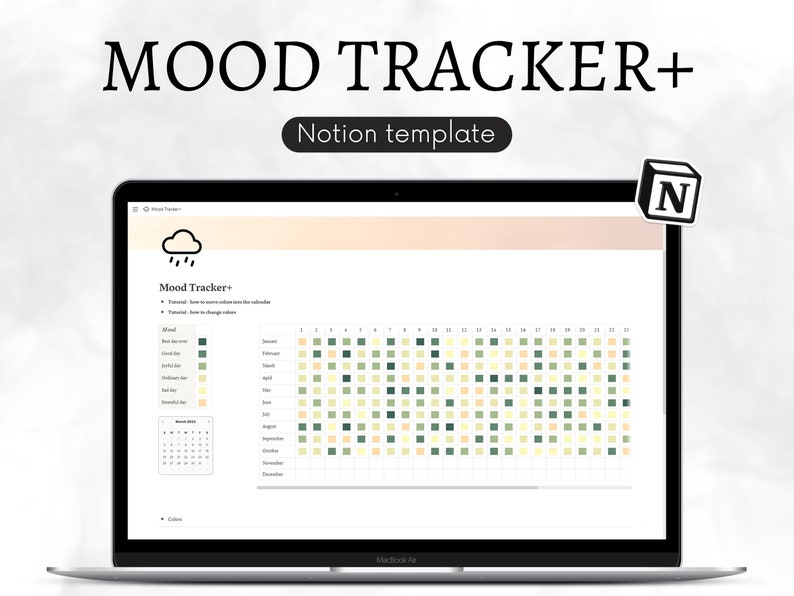 Notion Mood Tracker Notion Template Mood Journal ADHD - Etsy
