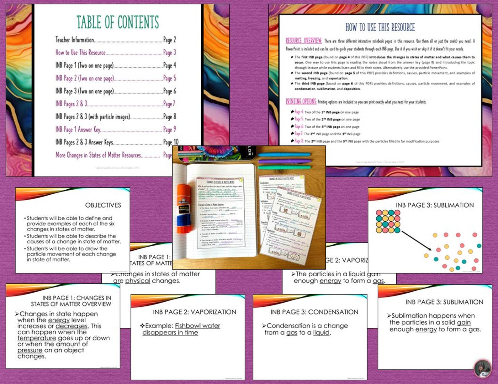 Changes in States of Matter Phase Changes Notes Interactive Science ...