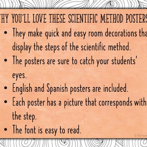 Steps of the Scientific Method Posters in English and Spanish: Black ...