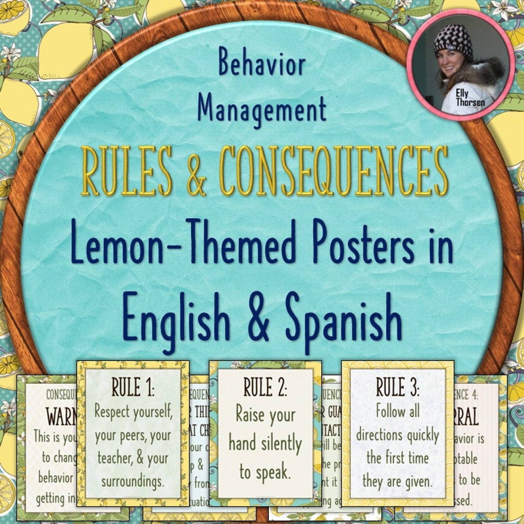Classroom Management Class Rules & Consequences Posters: Lemon Theme - Etsy