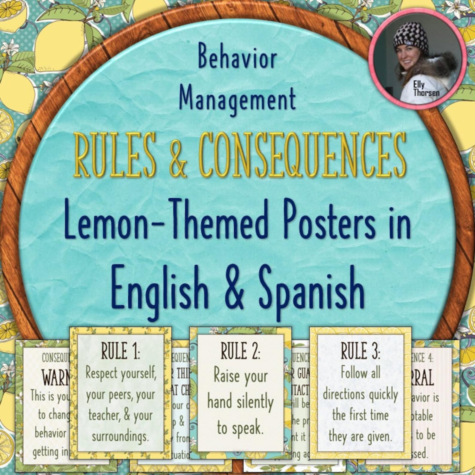 Classroom Management Class Rules & Consequences Posters: Lemon Theme - Etsy