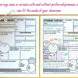 Beginning of the Year Student Interest Survey in English and Spanish ...