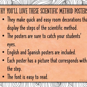 Steps of the Scientific Method Posters in English and Spanish: Colorful ...