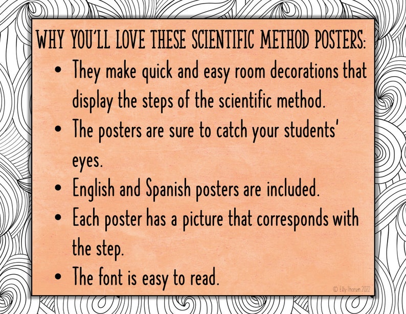 Steps of the Scientific Method Posters in English and Spanish: Colorful ...