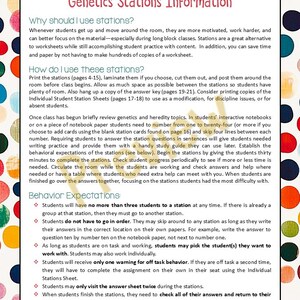 Genetics and Heredity Stations Activity or Lab for Middle School ...