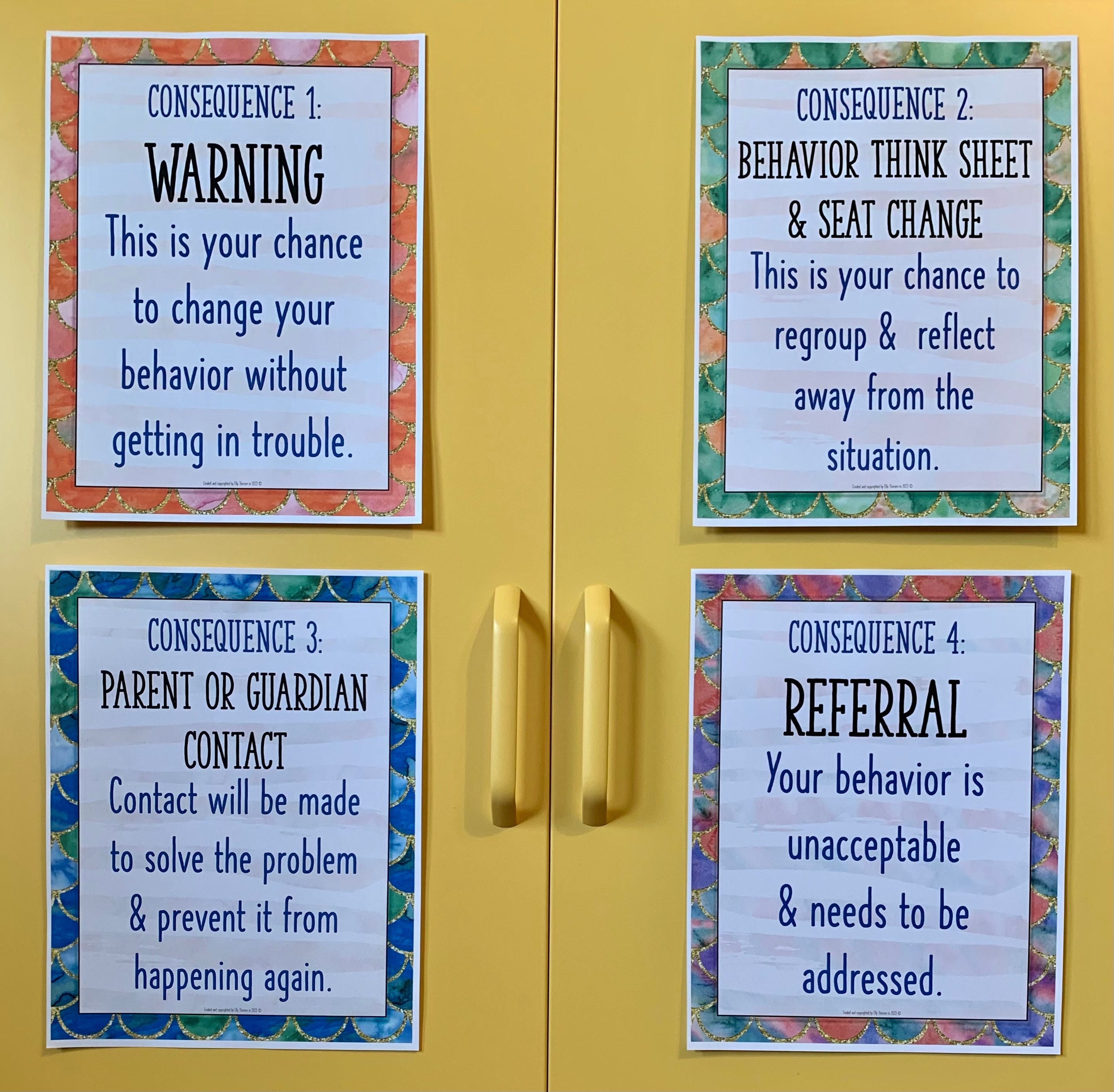 Classroom Management Class Rules & Consequences Posters: Scale Theme - Etsy