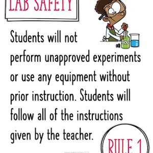 Lab Safety Rules Posters in English and Spanish for Middle School ...