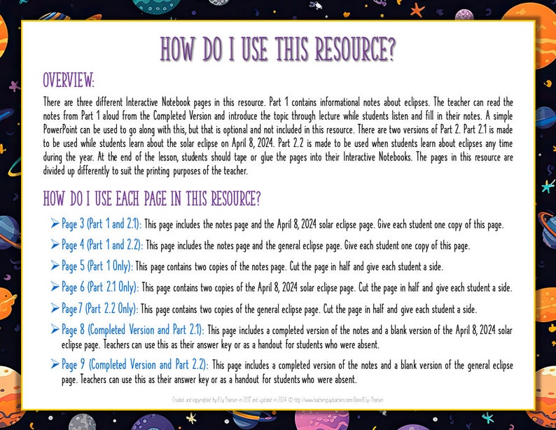 Solar Eclipse 2024 Activity: Solar and Lunar Eclipses Interactive ...