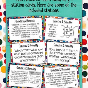 Genetics and Heredity Stations Activity or Lab for Middle School ...