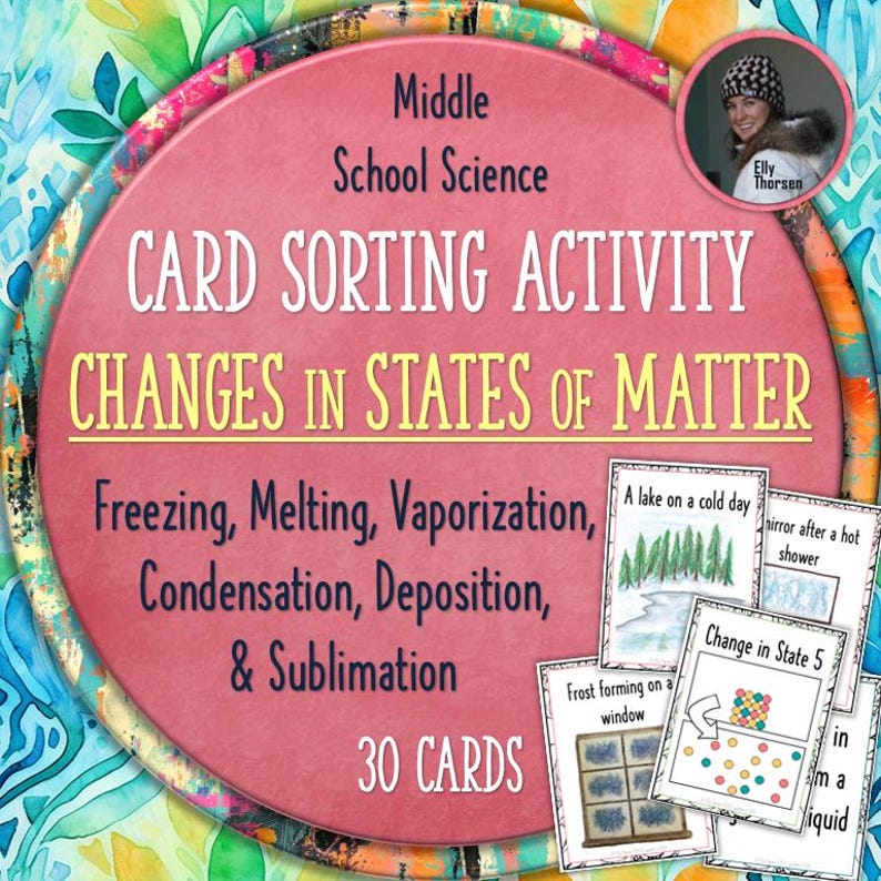 Changes in States of Matter Card Sorting Activity Phase Changes for ...