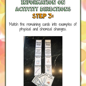 Physical and Chemical Changes Card Sorting Activity - Etsy