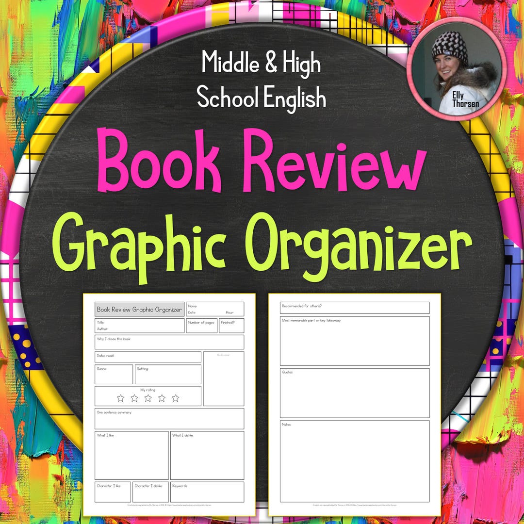 Book Review Graphic Organizer for Reading Fiction or Nonfiction Digital ...
