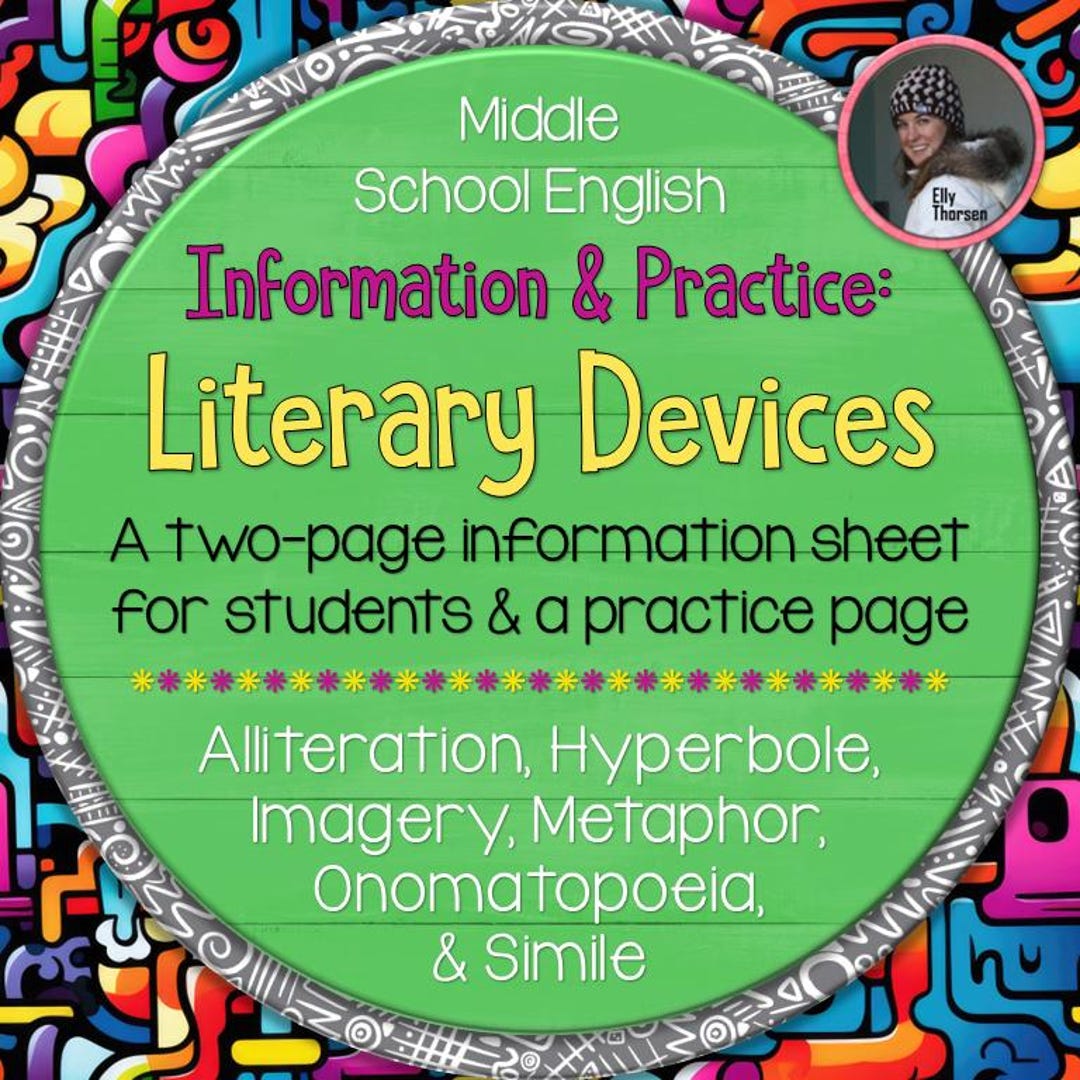 Literary Devices Reference Text and Worksheet for Middle School ELA and ...