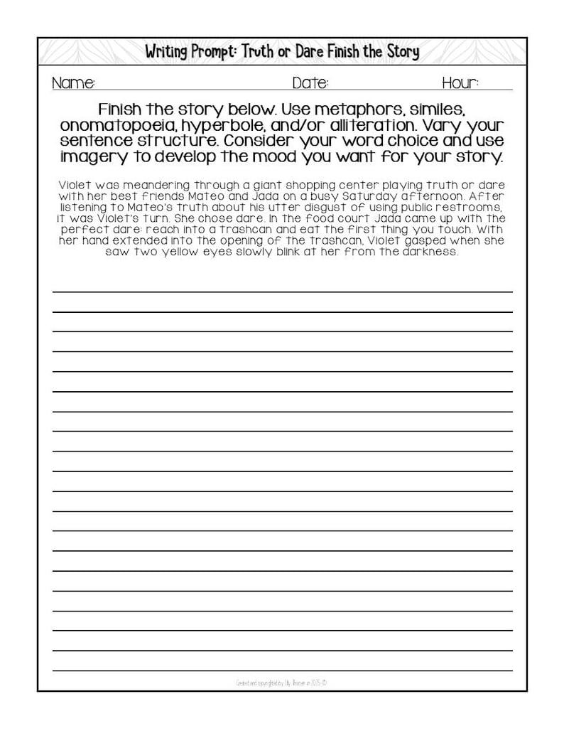 Middle School Writing Prompt Bundle of 15 Writing Prompts in PDF Form ...