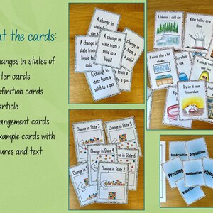 Changes in States of Matter Card Sorting Activity Phase Changes for ...