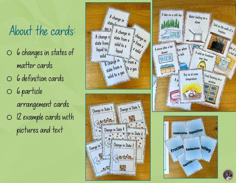 Changes in States of Matter Card Sorting Activity Phase Changes for ...