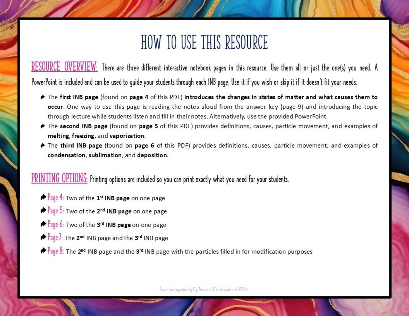Changes in States of Matter Phase Changes Notes Interactive Science ...