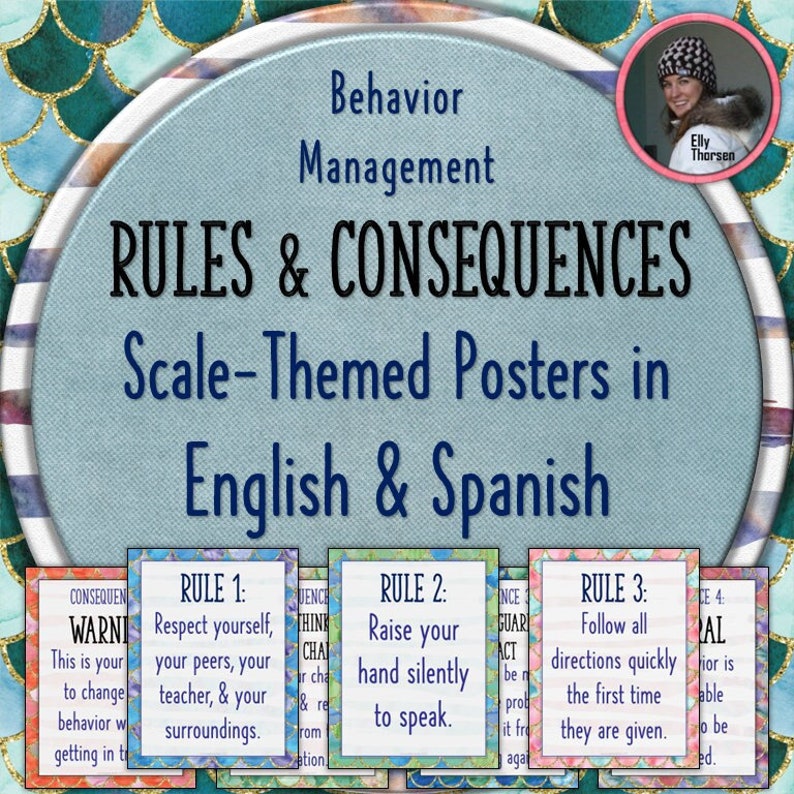 Classroom Management Class Rules & Consequences Posters: Scale Theme - Etsy