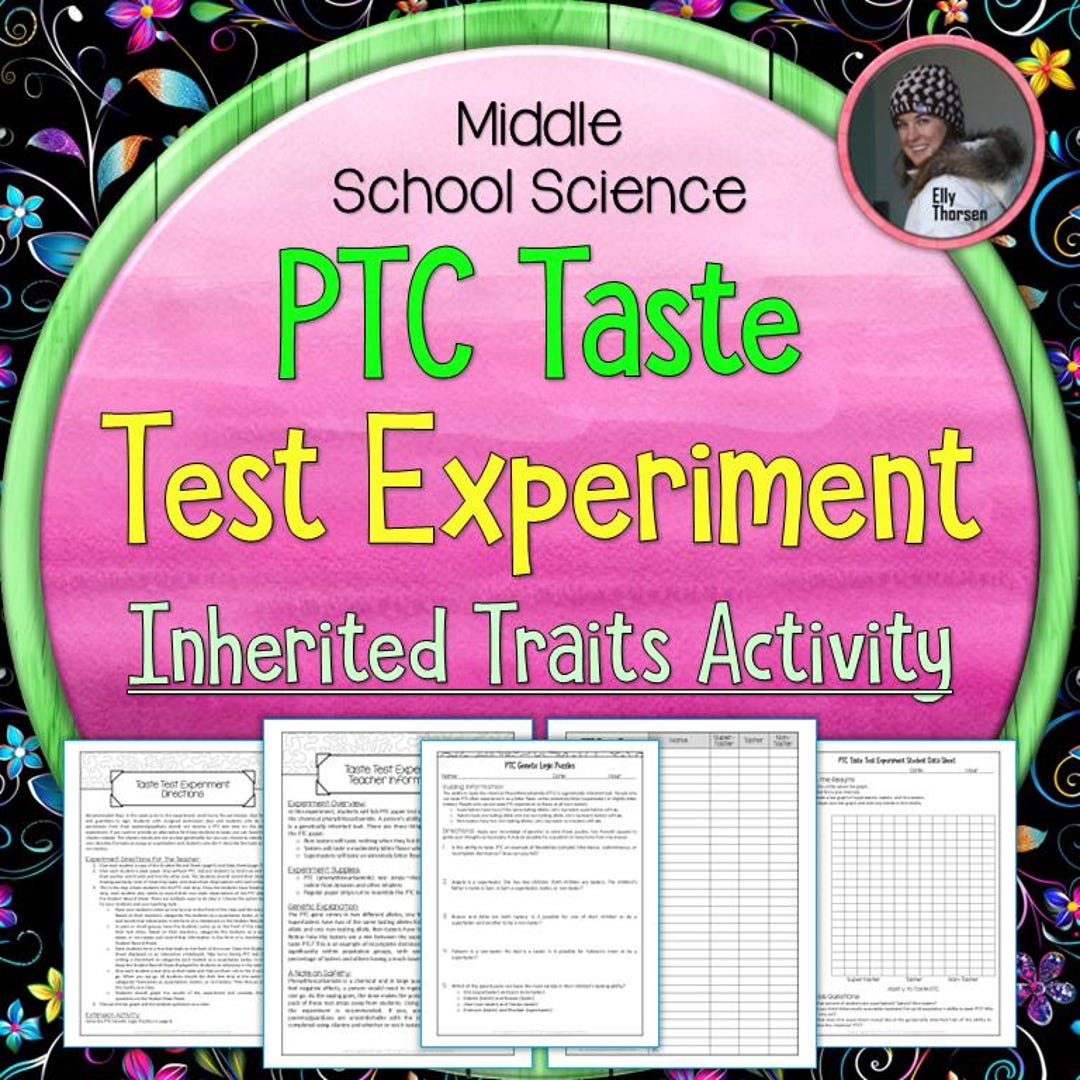 PTC Paper Taste Test Experiment, Lab, or Genetics Activity on Inherited ...