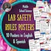 Lab Safety Rules Posters in English and Spanish for Middle School ...
