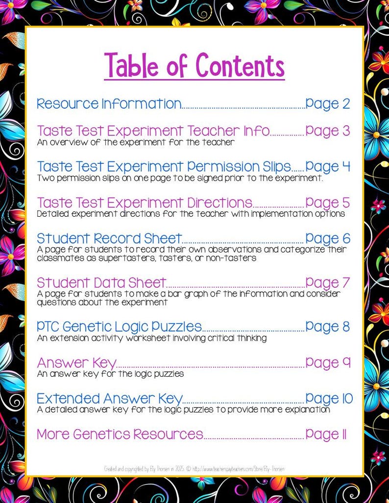 PTC Paper Taste Test Experiment, Lab, or Genetics Activity on Inherited ...