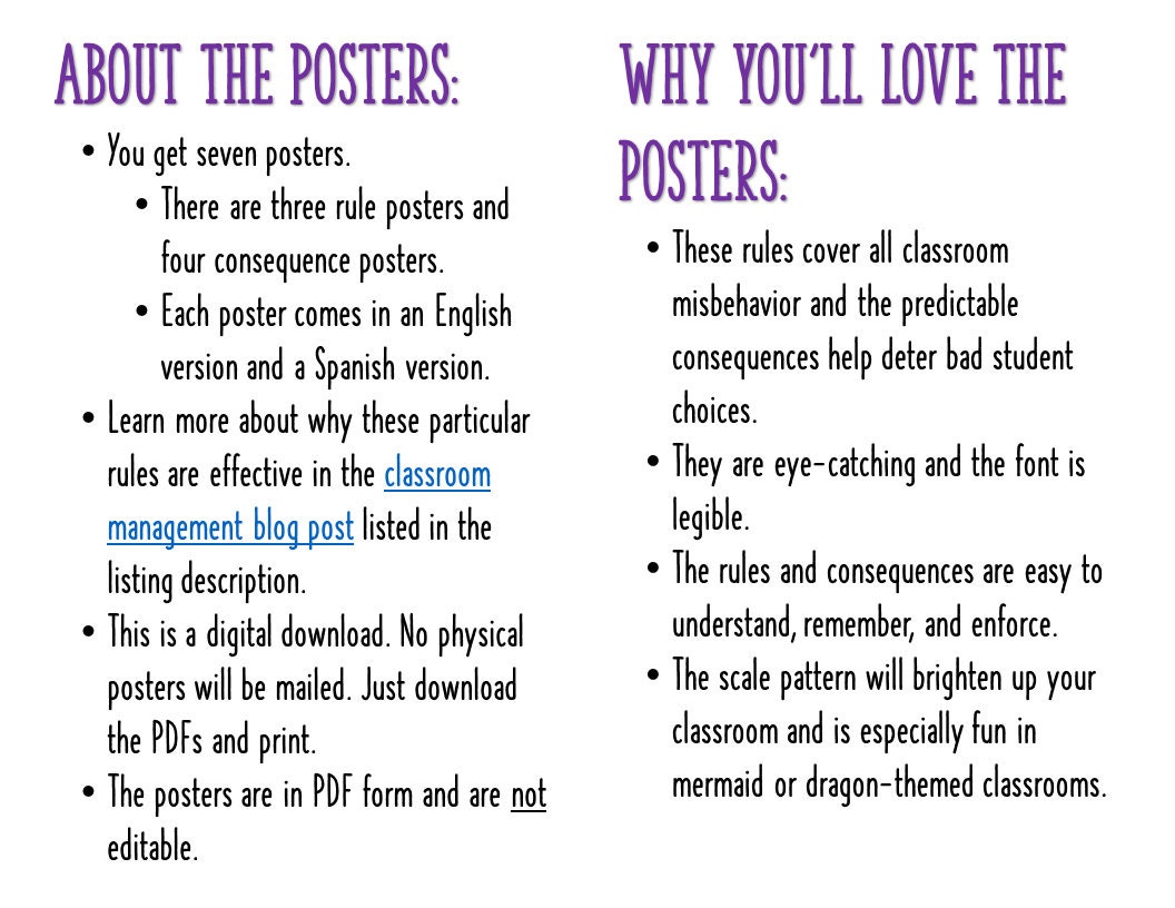 Classroom Management Class Rules & Consequences Posters: Scale Theme - Etsy