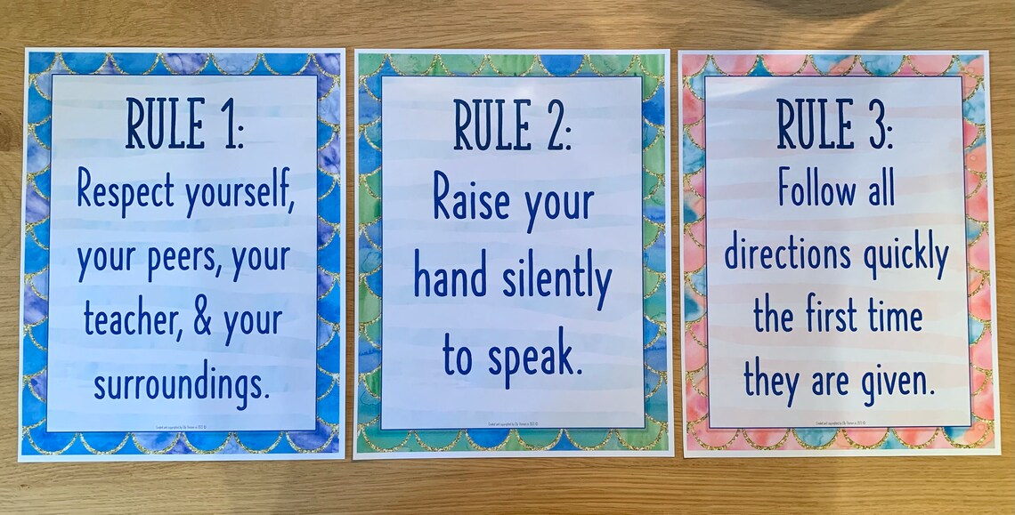 Classroom Management Class Rules & Consequences Posters: Scale Theme - Etsy