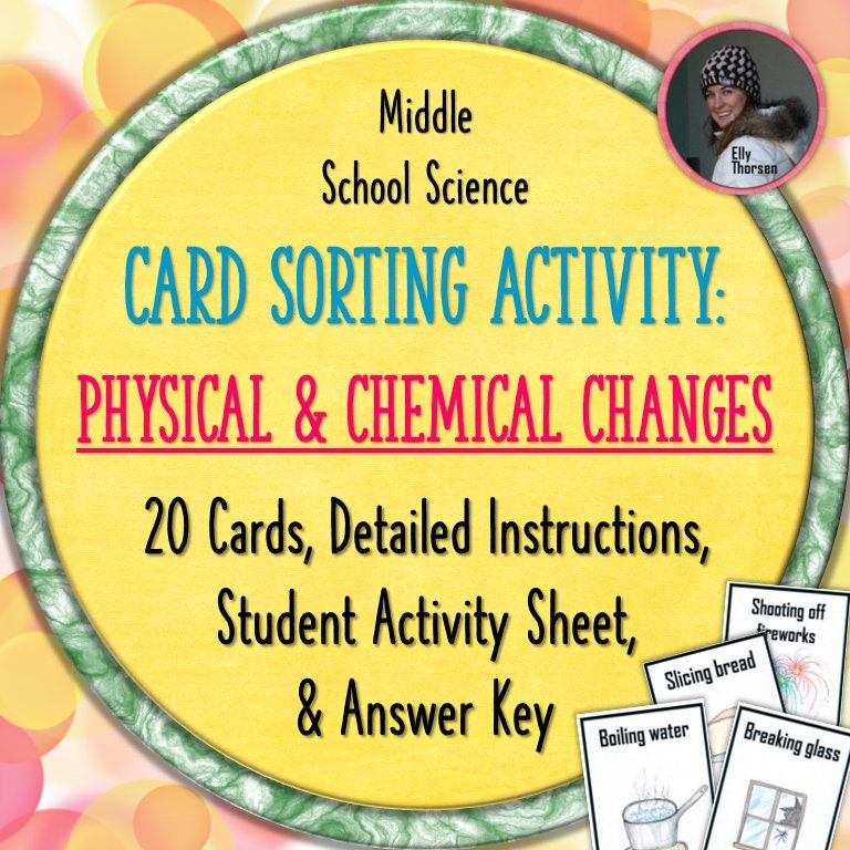Physical and Chemical Changes Card Sorting Activity - Etsy