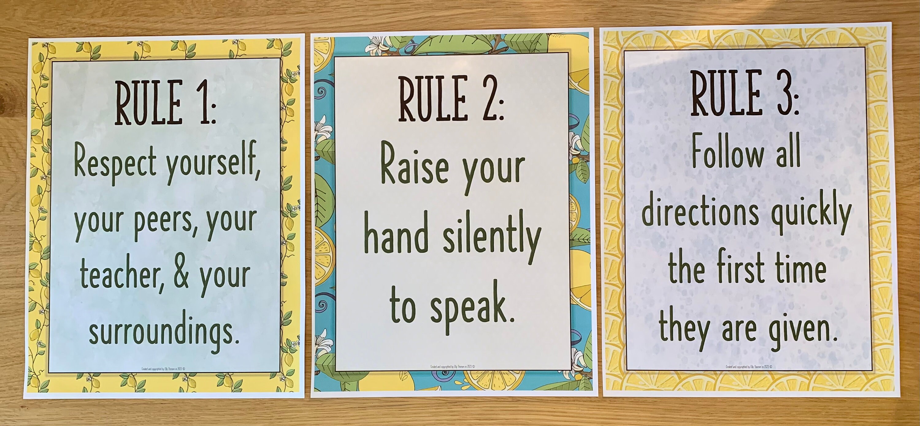 Classroom Management Class Rules & Consequences Posters: Lemon Theme - Etsy