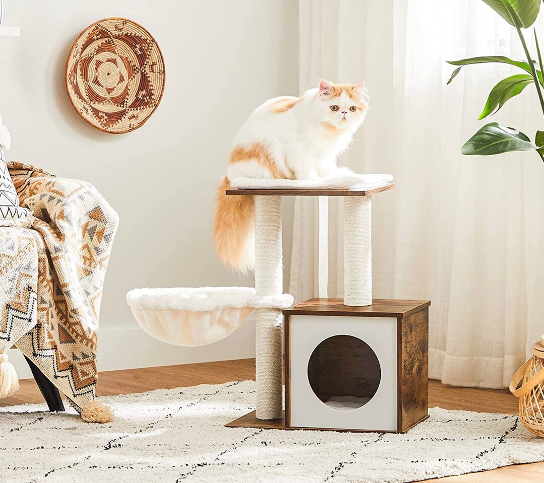 Cat Tree Wooden Cat Tree Rustic Cat Tree Cat Tree House - Etsy