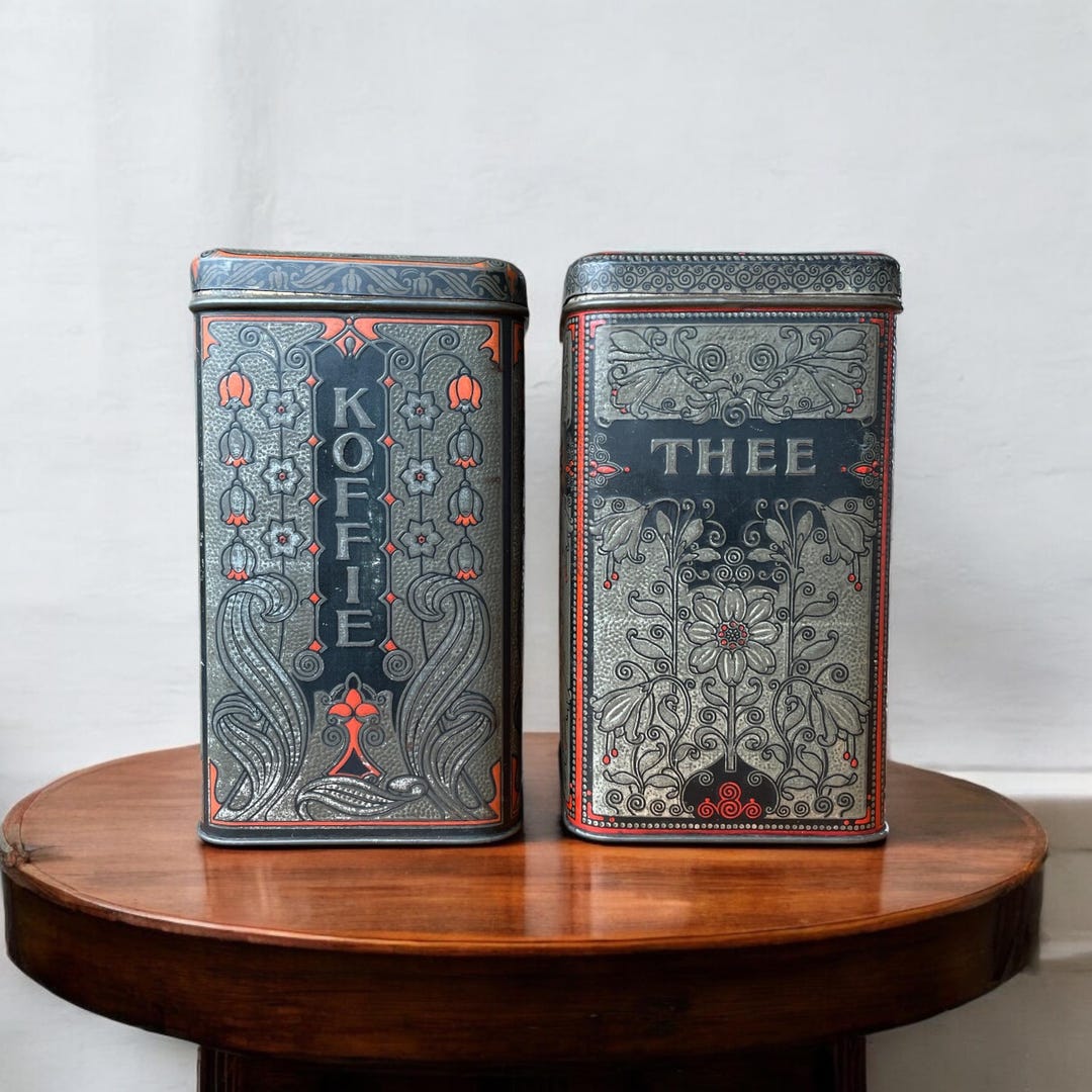 Dutch Storage Canisters Set, Unique Amsterdam School Tins for Coffee ...