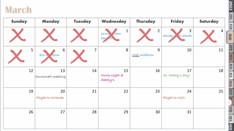 2023 Clickable Calendar With Hyperlinks - Etsy