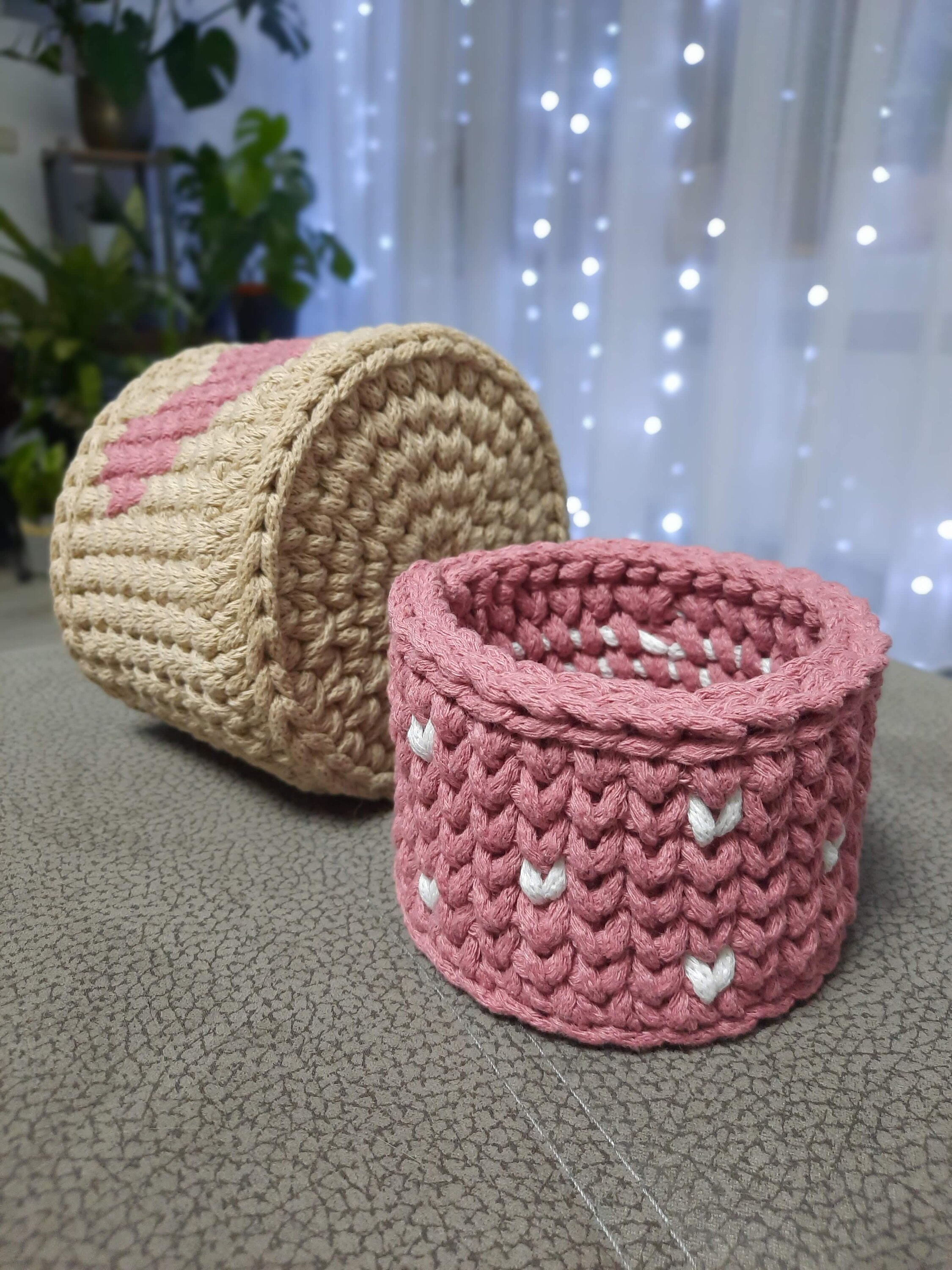 Heart Baskets, PDF Pattern , 2 in 1 Pattern, Crochet Baskets, Storage ...