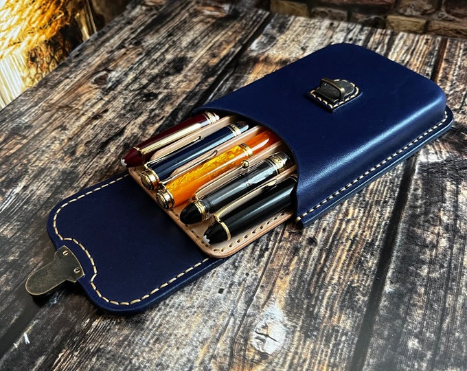 Dark Blue Five Compartment Pen Holder, Wet Molded Pen Holder, Fountain ...