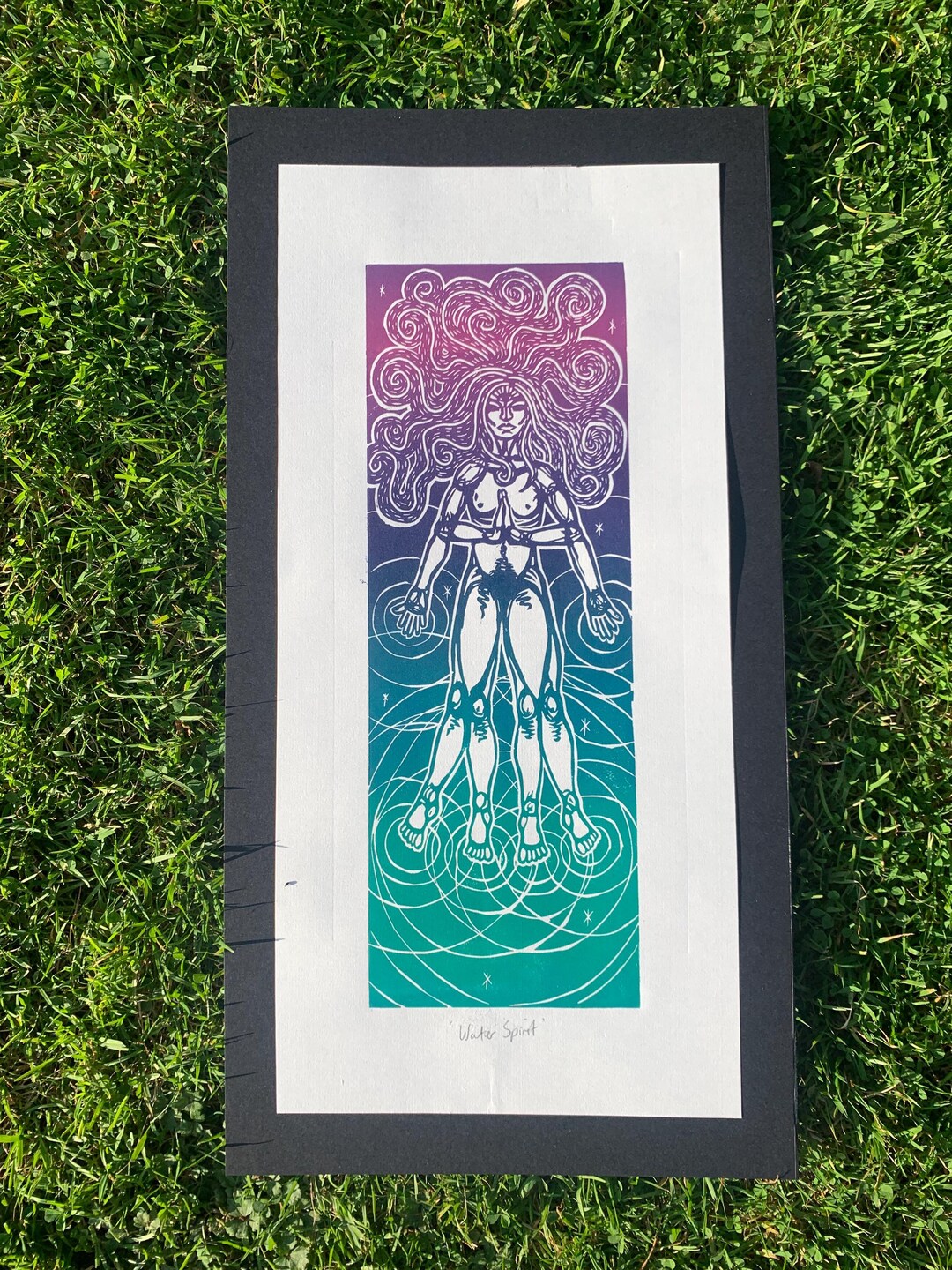 Water Spirit LINOCUT PRINT - Etsy