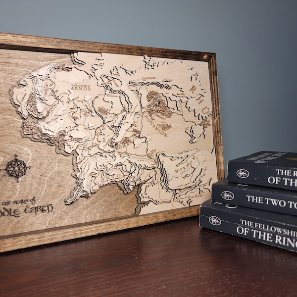 Topographic Map of Middle Earth - Etsy