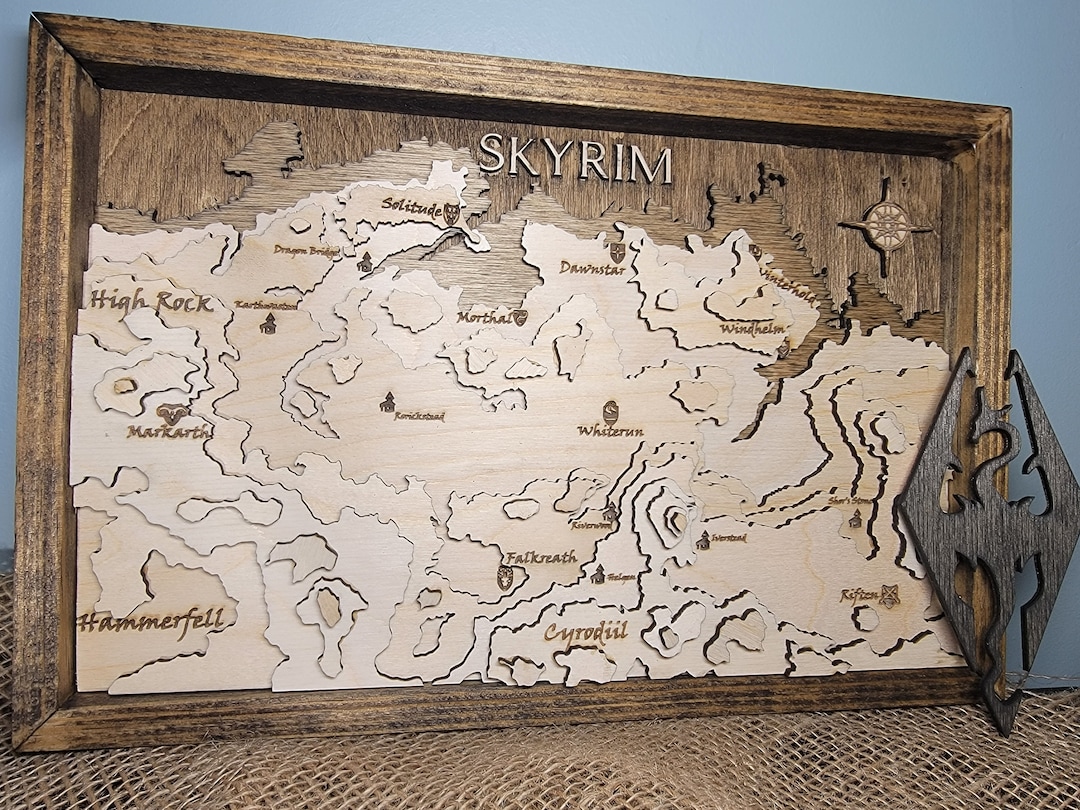 Topographic Map of Skyrim - Etsy