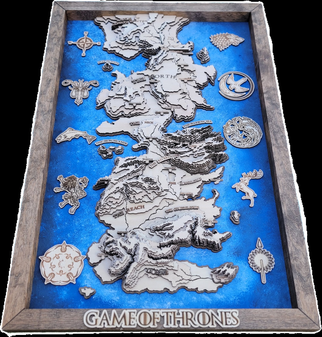 Topographic Map of Westeros - Etsy