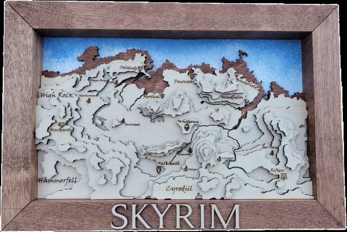 Topographic Map of Skyrim - Etsy