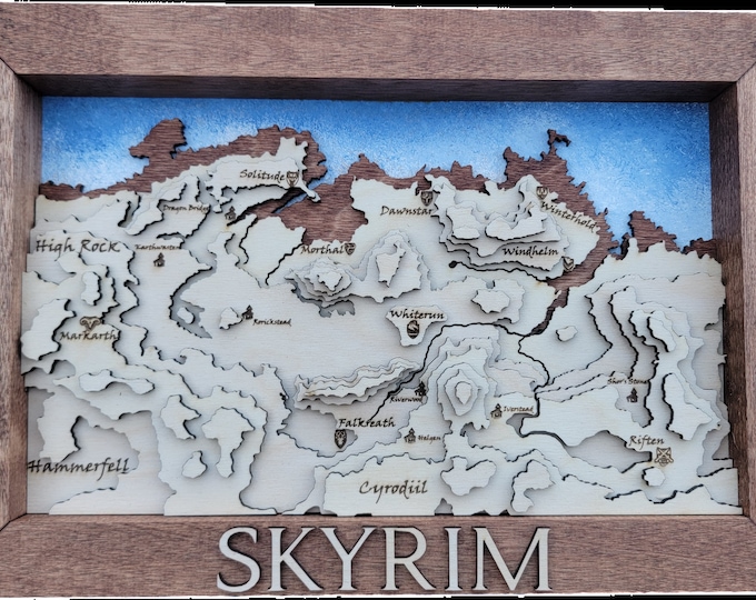 Topographic Map of Skyrim - Etsy