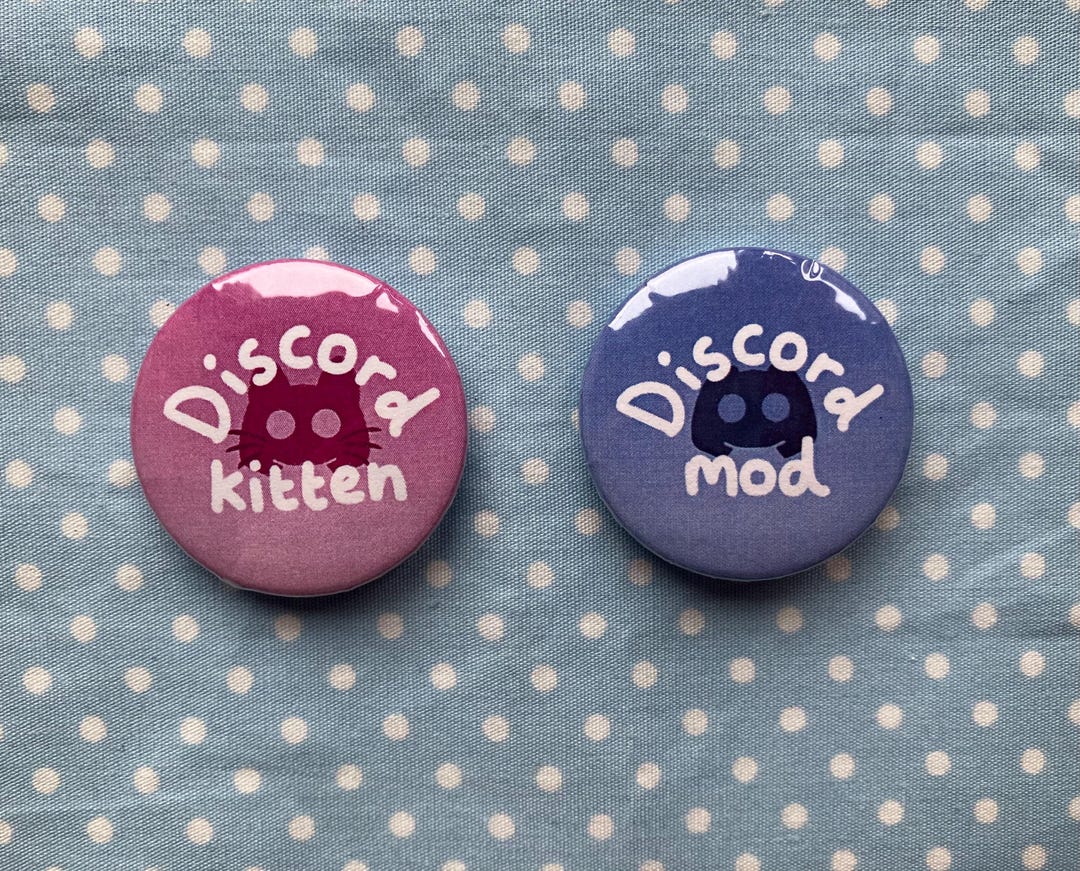 Discord Mod and Kitten Matching Badges 32mm Couple Friend Meme Badge - Etsy