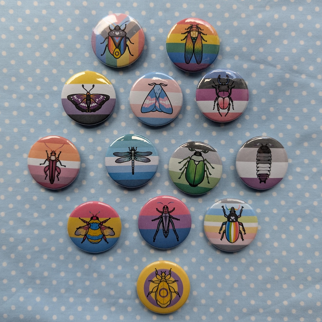 Pride Flag Bug Badges, 32mm, Various LGBTQ+ Designs - Etsy