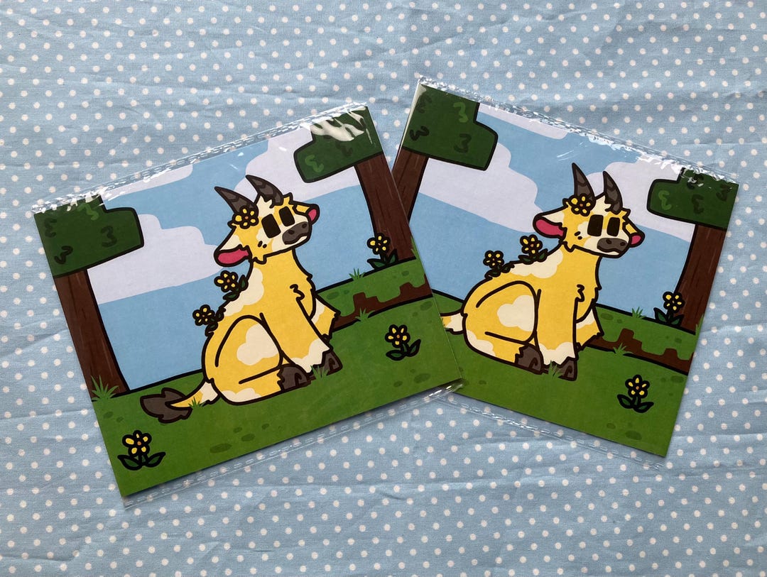 Minecraft Inspired Moobloom Scene Print - Etsy