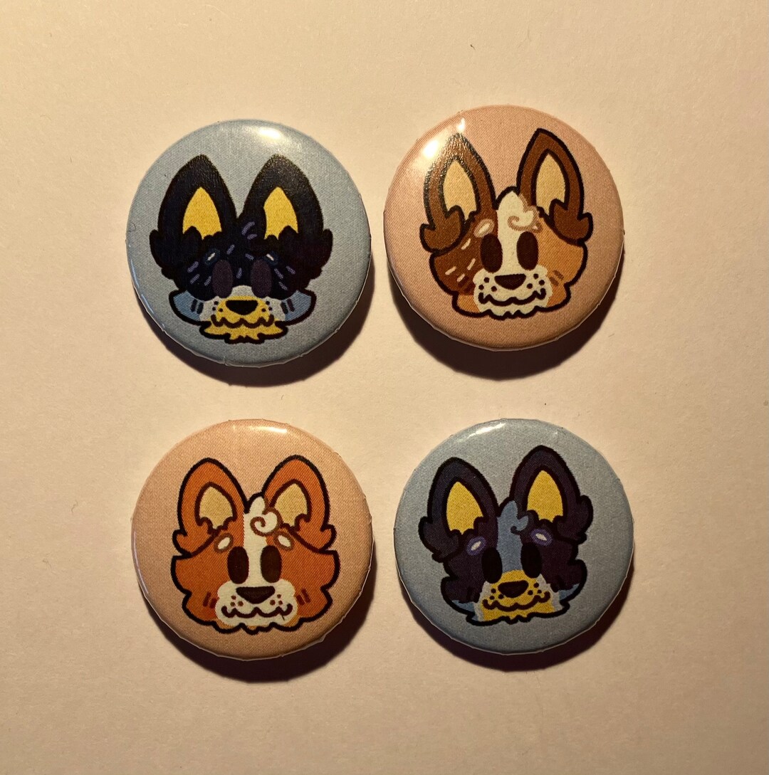 Bluey Inspired Blue Dog 25mm Badges - Etsy UK
